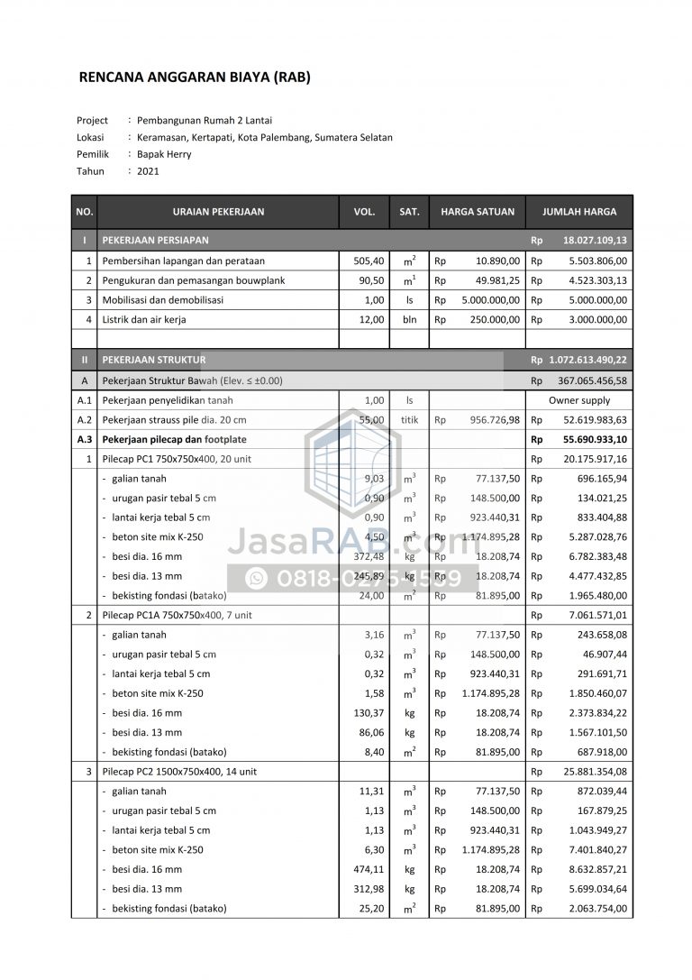 Contoh RAB - JasaRABcom